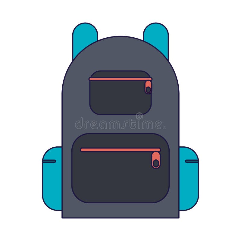 Backpack Bag Symbol Blue Lines Stock Vector - Illustration of backpack ...