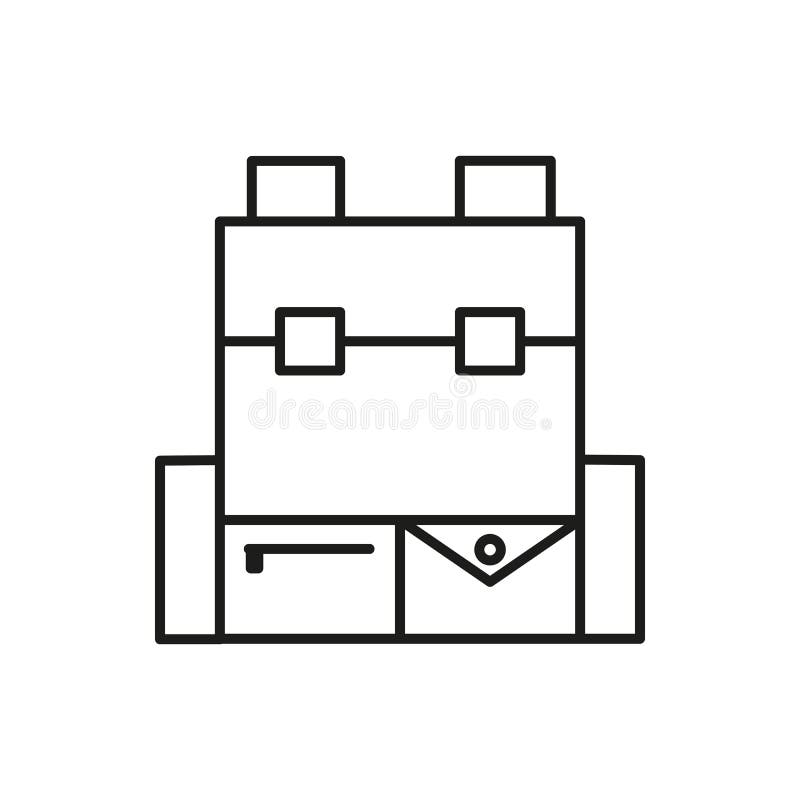 Backpack Bag Thin Line Icon Symbol Design Stock Vector - Illustration ...