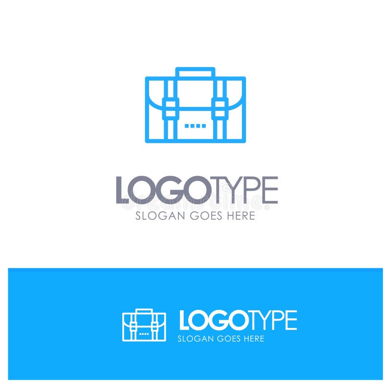 Backpack, Bag, Travel, Office Blue OutLine Logo with Place for Tagline ...