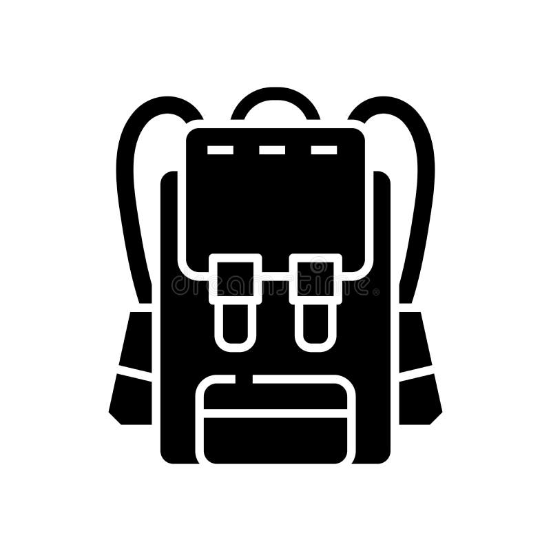 Backpack Black Icon, Concept Illustration, Vector Flat Symbol, Glyph ...
