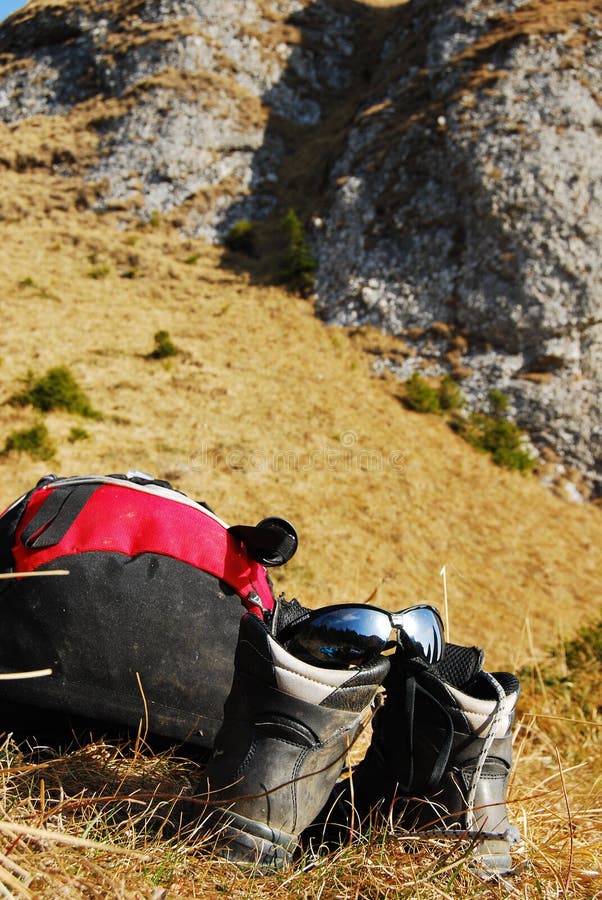 Backpack and boots stock image. Image of backpack, boots - 7058967