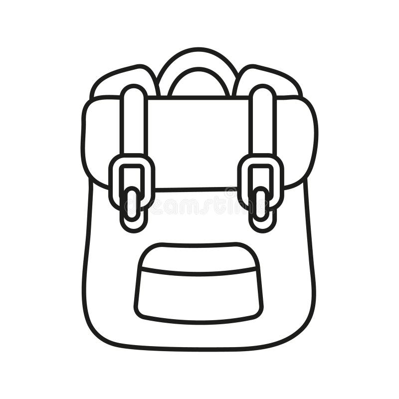 Backpack, Briefcase, Schoolbag Outline. School and Travel Isolated ...
