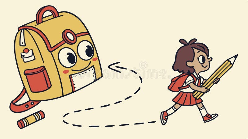 Backpack Character with Child Drawing Vector Design Generative AI Stock ...