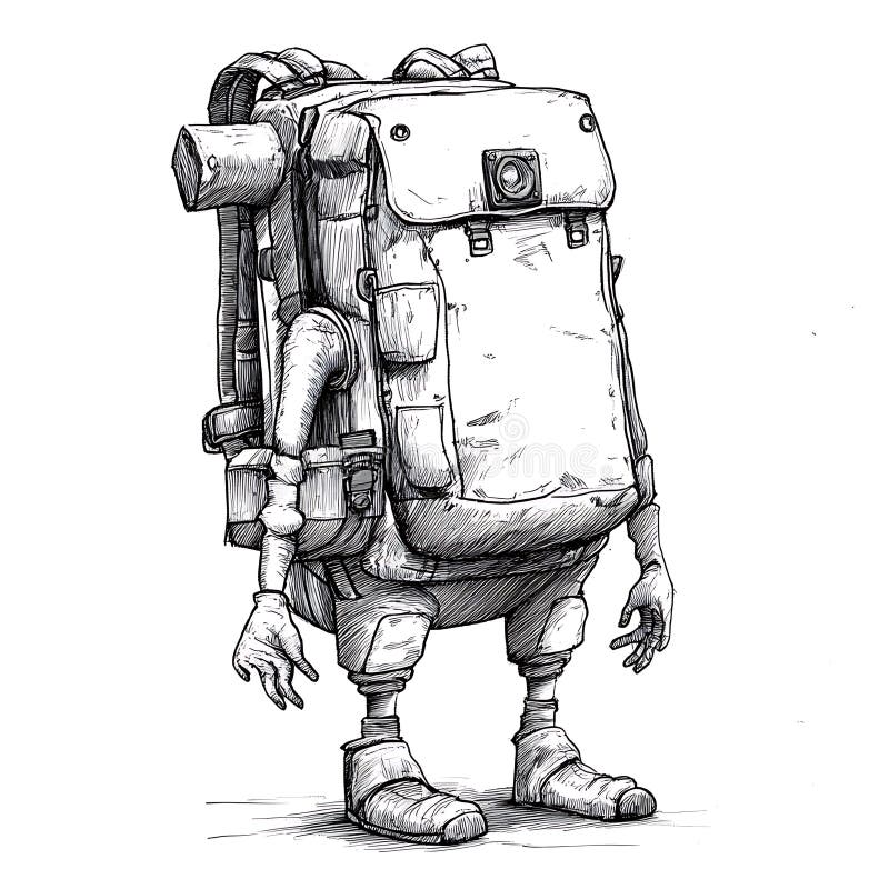 A Backpack Character Illustration Stock Illustration - Illustration of ...