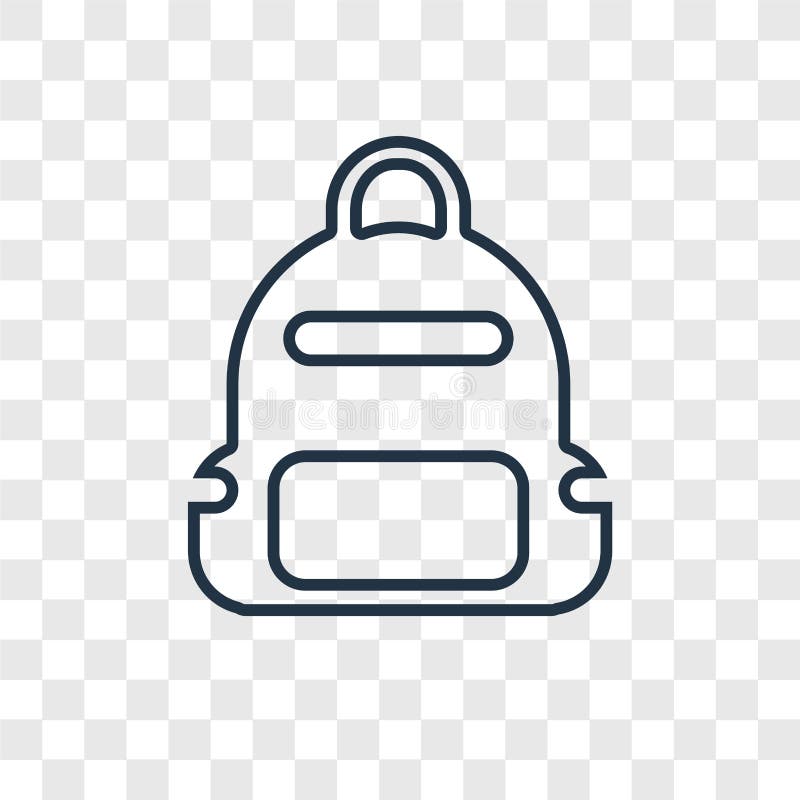 Backpack Concept Vector Linear Icon on Transparent Back Stock Vector ...