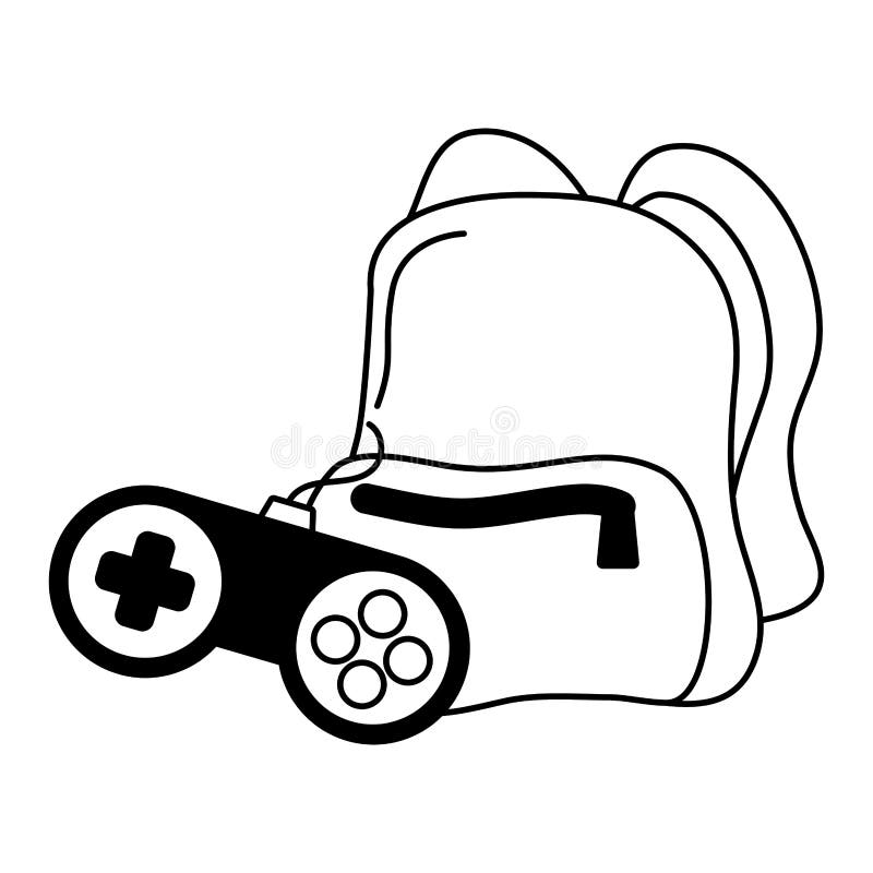 Backpack and Control Video Game Stock Illustration - Illustration of ...