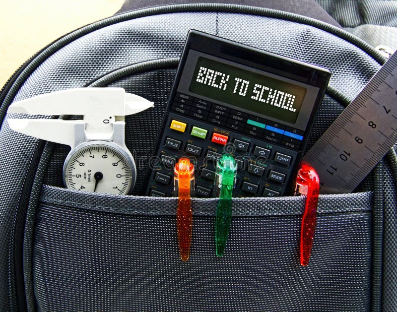 Calculator back to school stock image. Image of finger - 1064855