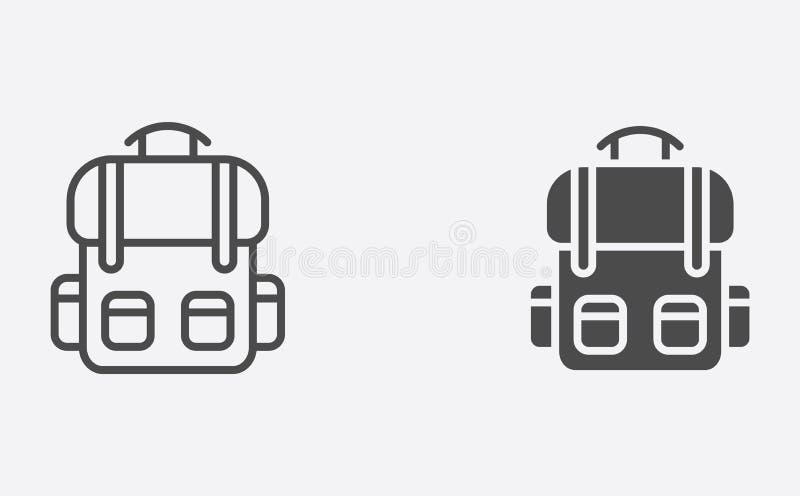 Backpack Filled and Outline Vector Icon Sign Symbol Stock Vector ...