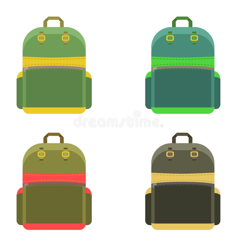 Backpack in flat style. stock illustration. Illustration of student ...
