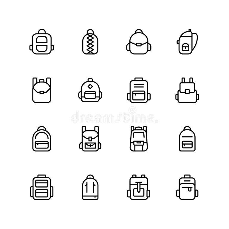 Black Backpack Icon Stock Illustrations – 17,401 Black Backpack Icon ...