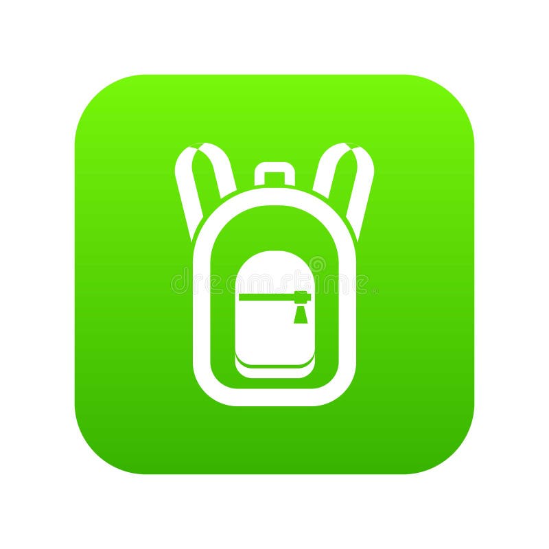Backpack Icon Digital Green Stock Vector - Illustration of baggage ...