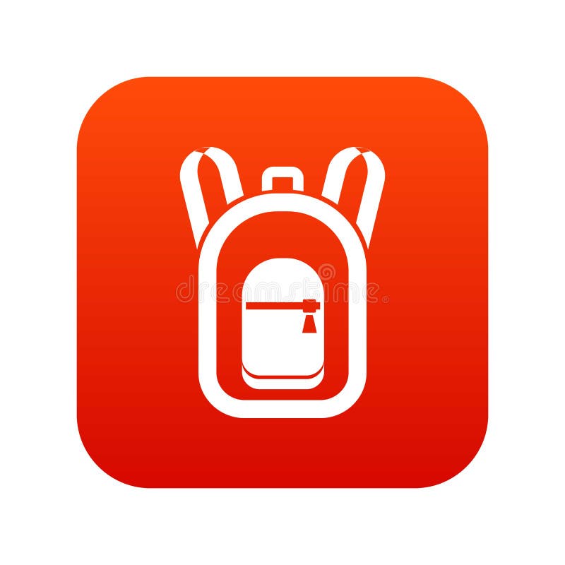 Backpack icon digital red stock vector. Illustration of sleeping ...