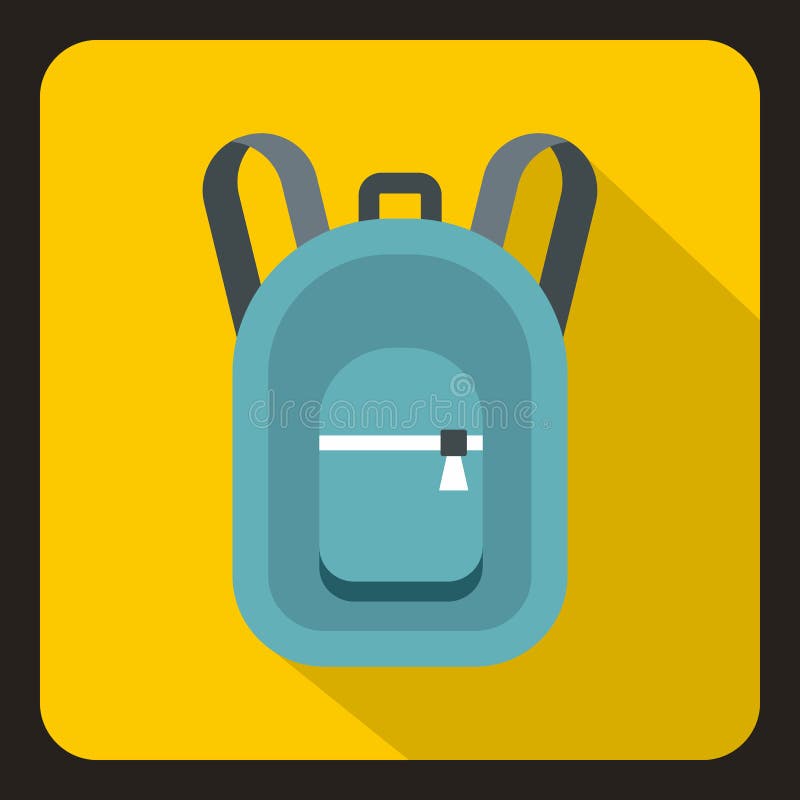 Backpack icon, flat style stock vector. Illustration of nature - 79246567