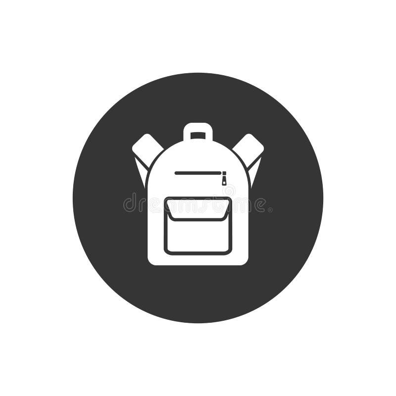 Backpack Icon in Flat Style. Vector Sign Stock Vector - Illustration of ...