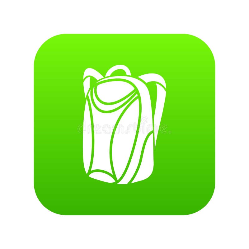 Backpack icon green stock illustration. Illustration of graphic - 128717028