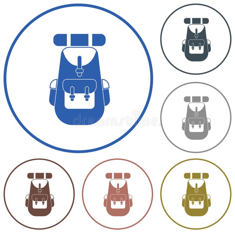 Backpack icon illustration stock vector. Illustration of sign - 96049334