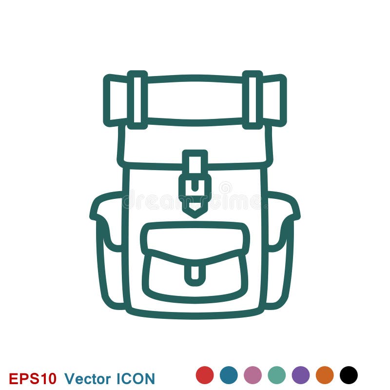 Backpack Icon Vector from Fashion Style Collection. Thin Line Backpack ...