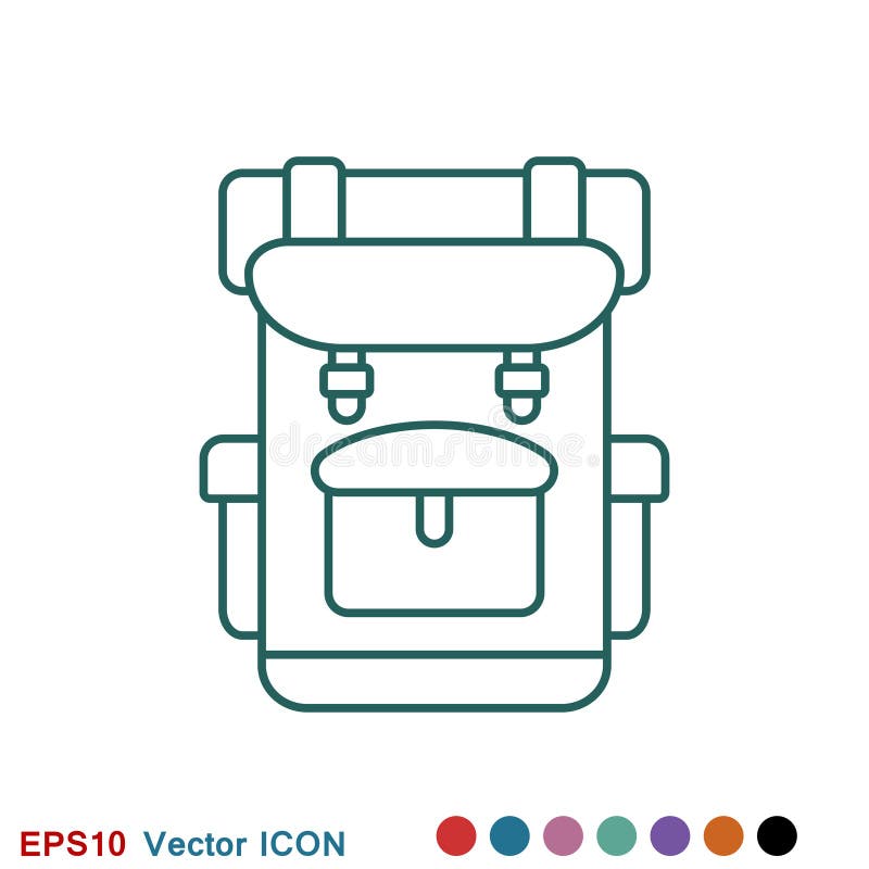 Backpack Icon Logo, Illustration, Vector Sign Symbol for Design Stock ...