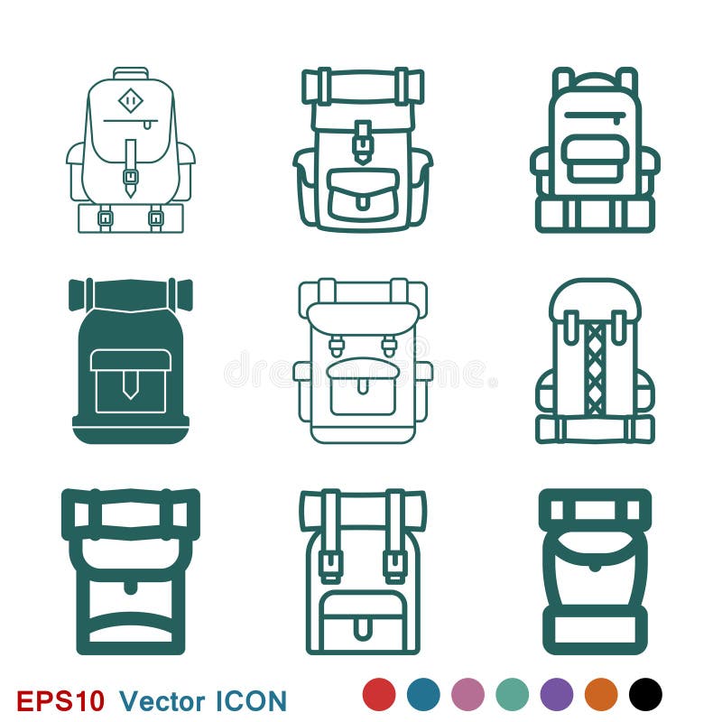 Backpack Icon Logo, Illustration, Vector Sign Symbol for Design Stock ...