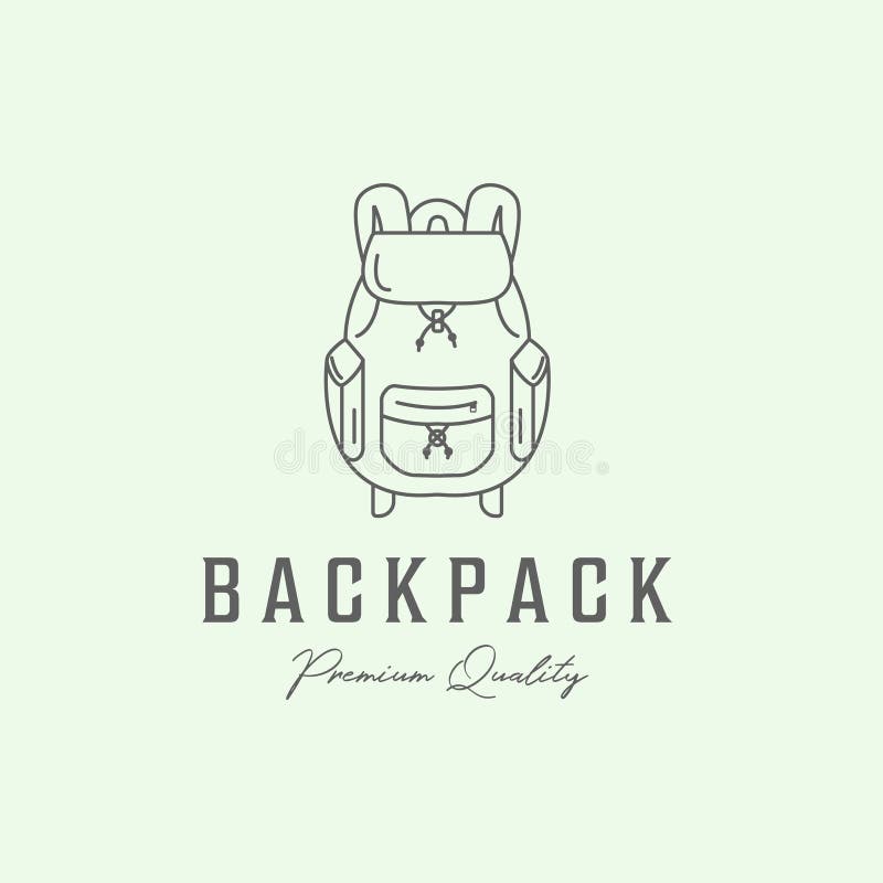 Backpack Icon Logo Line Art Minimalist Illustration Design Stock ...