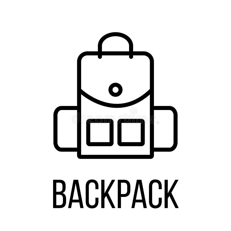 Backpack Icon or Logo in Modern Line Style. Stock Vector - Illustration ...