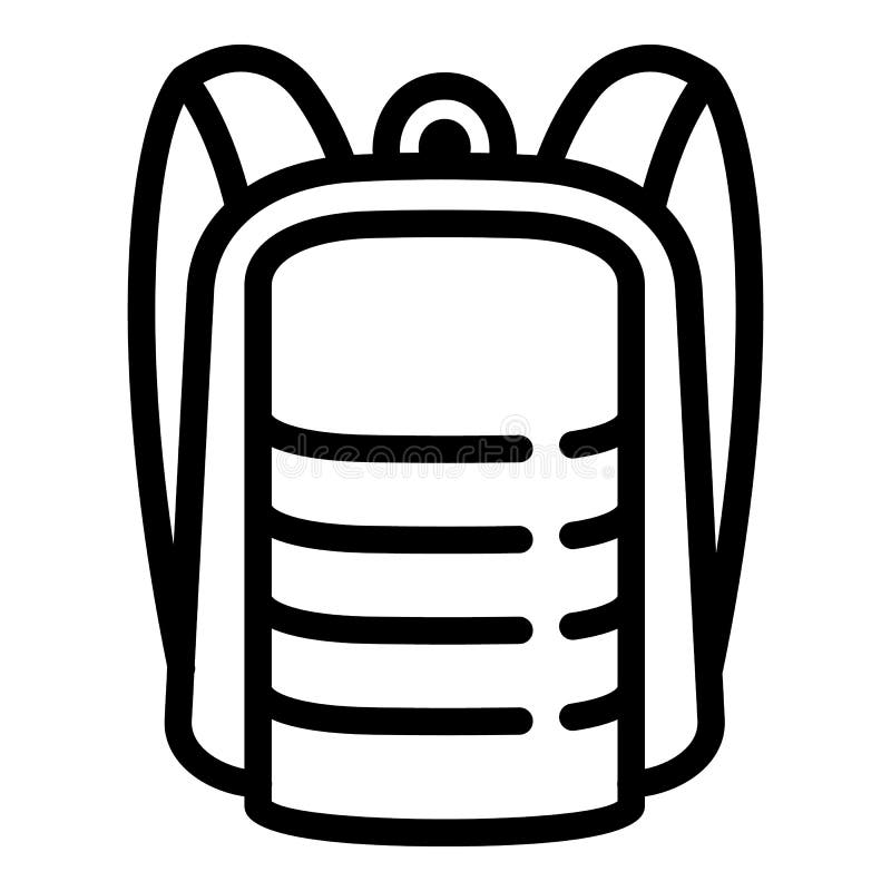 Backpack Icon, Outline Style Stock Vector - Illustration of graphic ...
