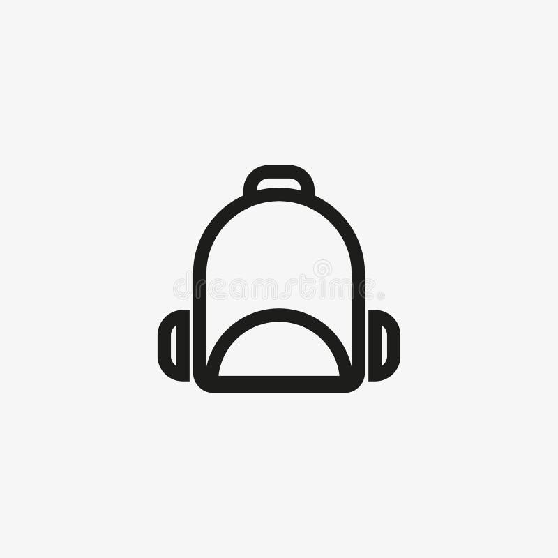 Backpack Icon. School Bag, Travel or Adventure Backpack Symbol Stock ...