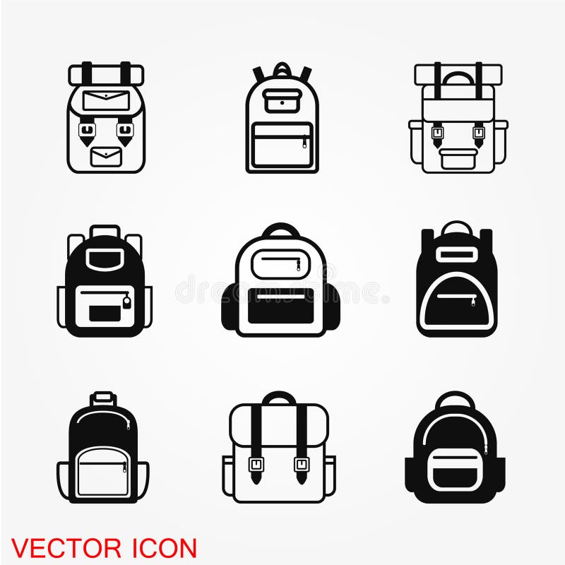 Backpack icon vector stock vector. Illustration of knapsack - 119542416