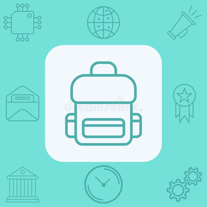 Backpack Vector Icon Sign Symbol Stock Vector - Illustration of element ...