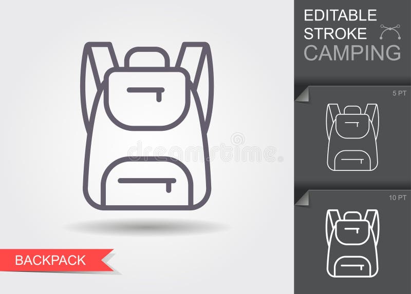 Backpack Icon Colored Outline Red Purple Colour Military Symbol Perfect ...