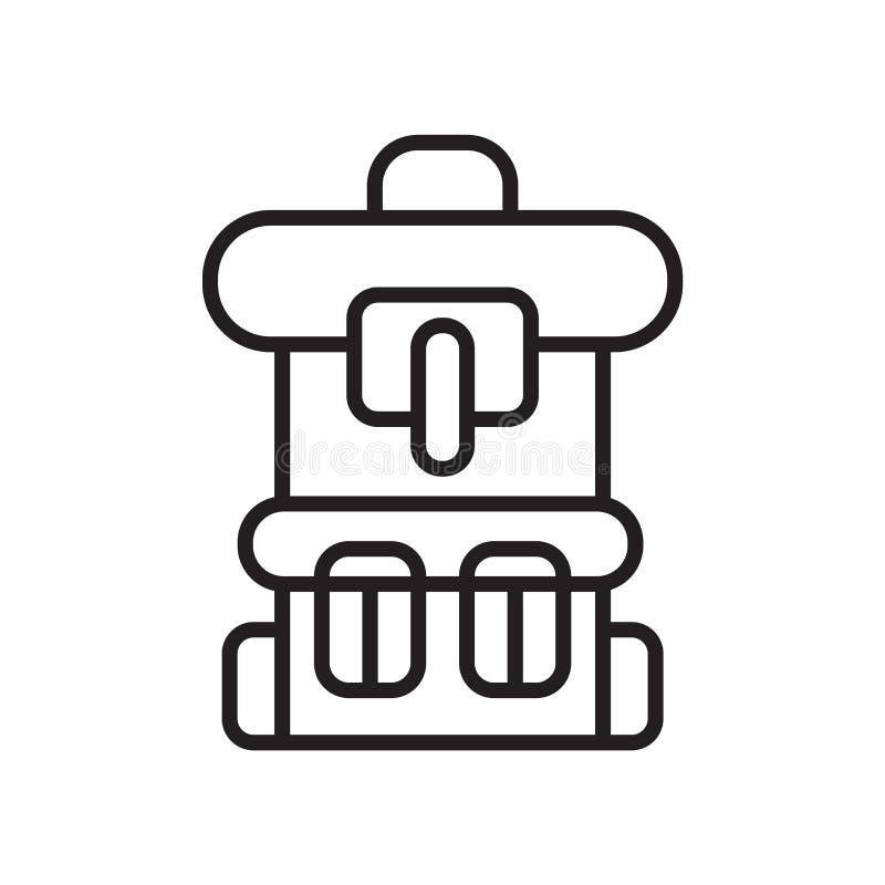 Backpack Icon Vector Sign and Symbol Isolated on White Background ...