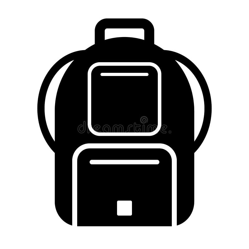 Backpack icon on white stock illustration. Illustration of schoolbag ...