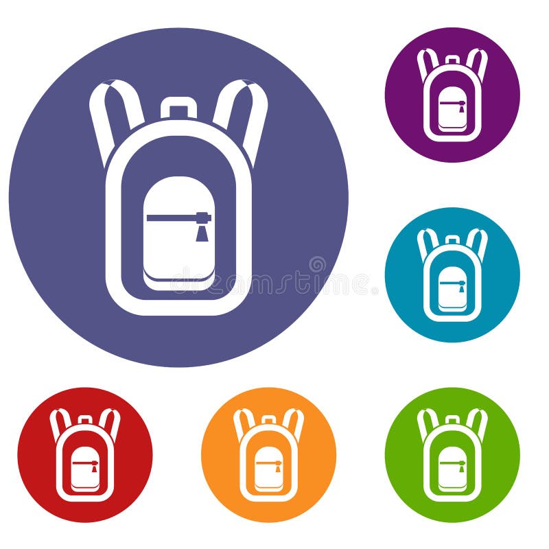 Backpack icons set stock vector. Illustration of belt - 95830184