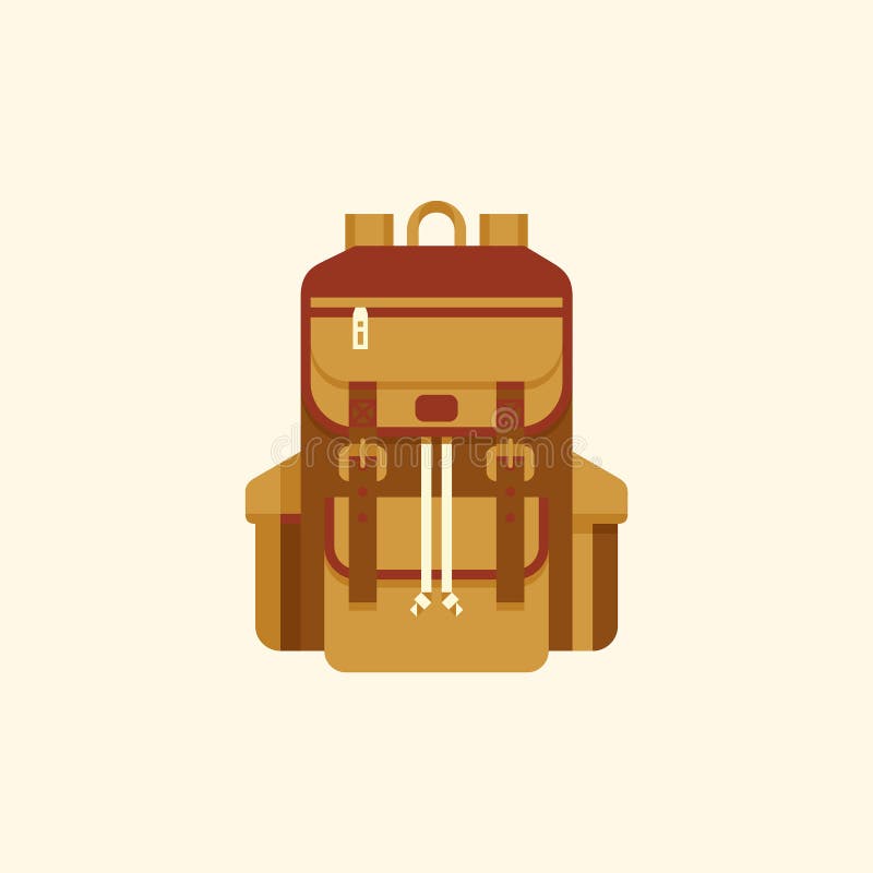 Backpack Illustration in Flat Style Stock Vector - Illustration of ...