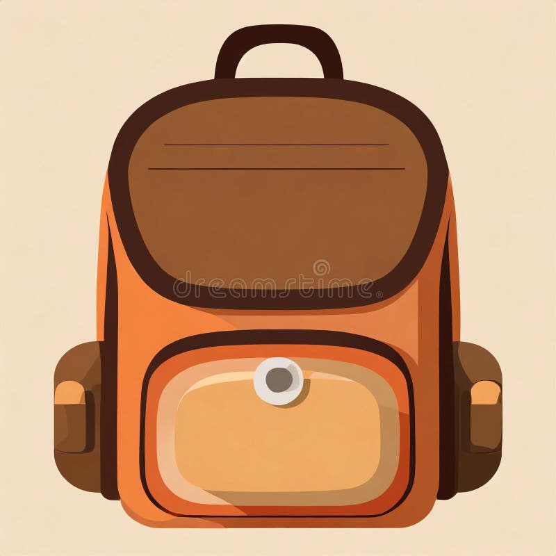 Backpack Logo, 2d Flat Illustration, Drawing Cartoon for Design. Stock ...