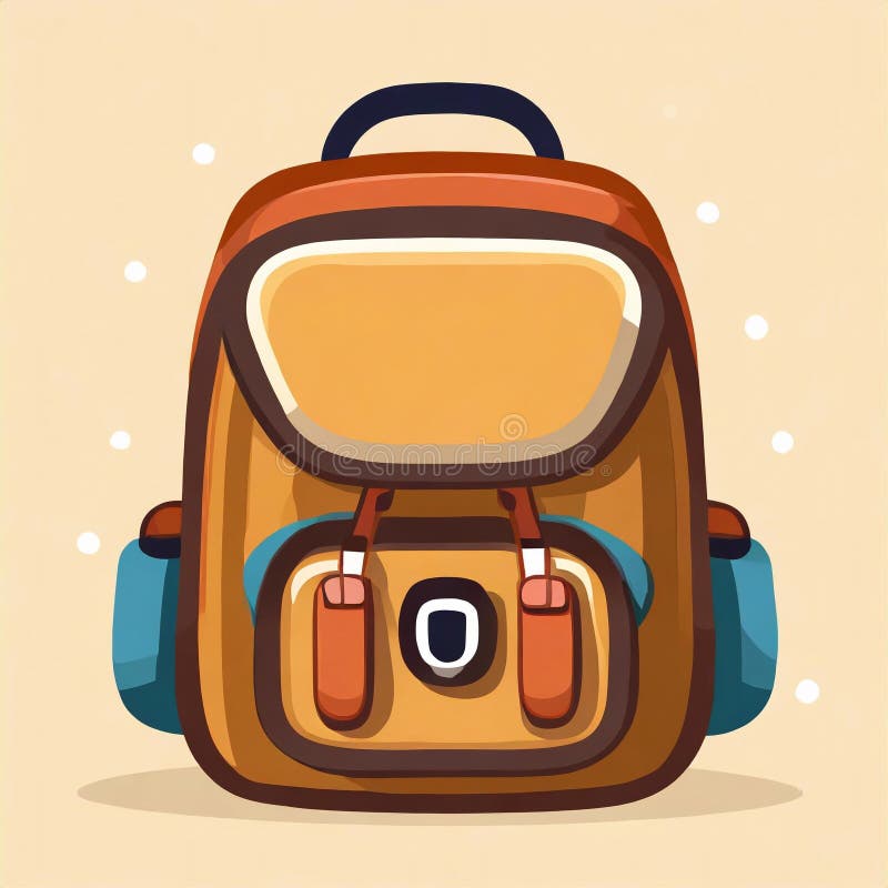 Backpack Logo, 2d Flat Illustration, Drawing Cartoon for Design. Stock ...
