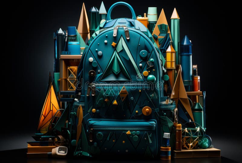 A Backpack Made Out of Many Different Types of Items. a Unique Backpack ...