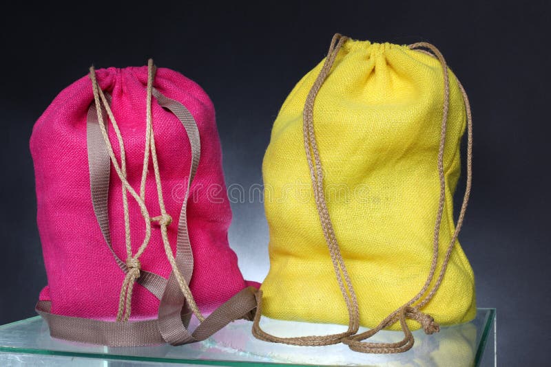 Backpack Made Out of Recycled Hessian Sack Stock Image - Image of ...