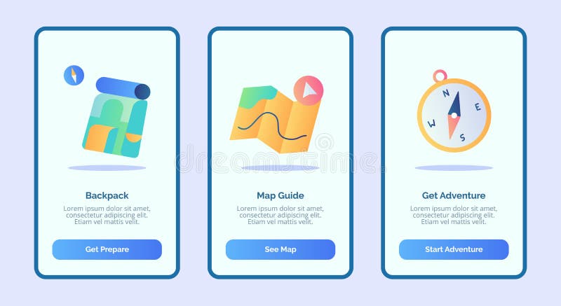 Backpack Map Guide Get Adventure for Mobile Apps Template Banner Page ...