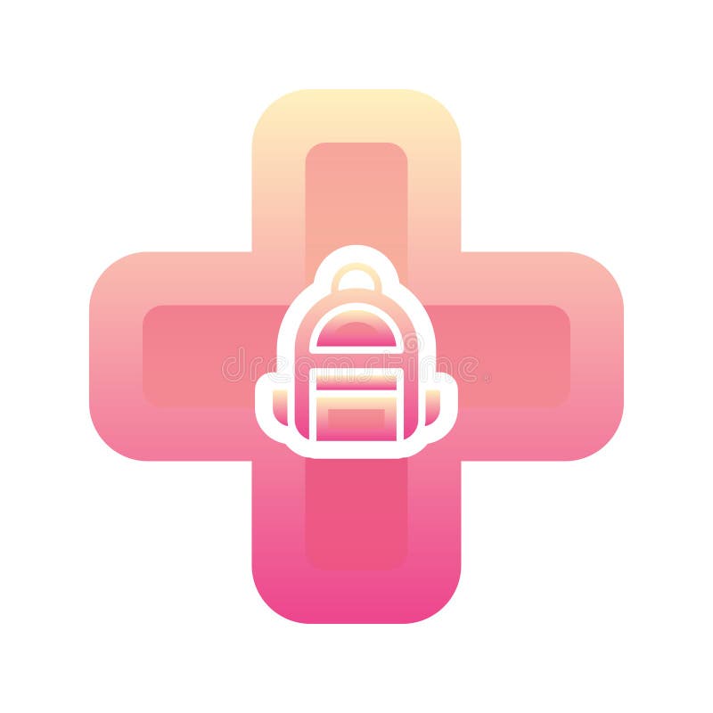 Backpack Medical Logo Gradient Design Template Icon Stock Vector ...