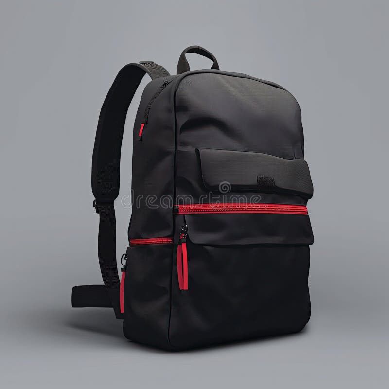 Backpack Mockup on a Plain Background Stock Illustration - Illustration ...