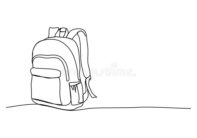 Backpack. One Line Drawing Vector Illustration Stock Vector ...