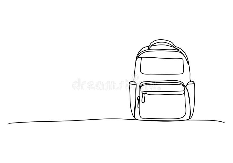 Backpack. One Line Drawing Vector Illustration Stock Vector ...