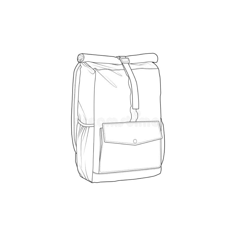 Backpack Outline Drawing Vector, Backpack in a Sketch Style, Trainers ...