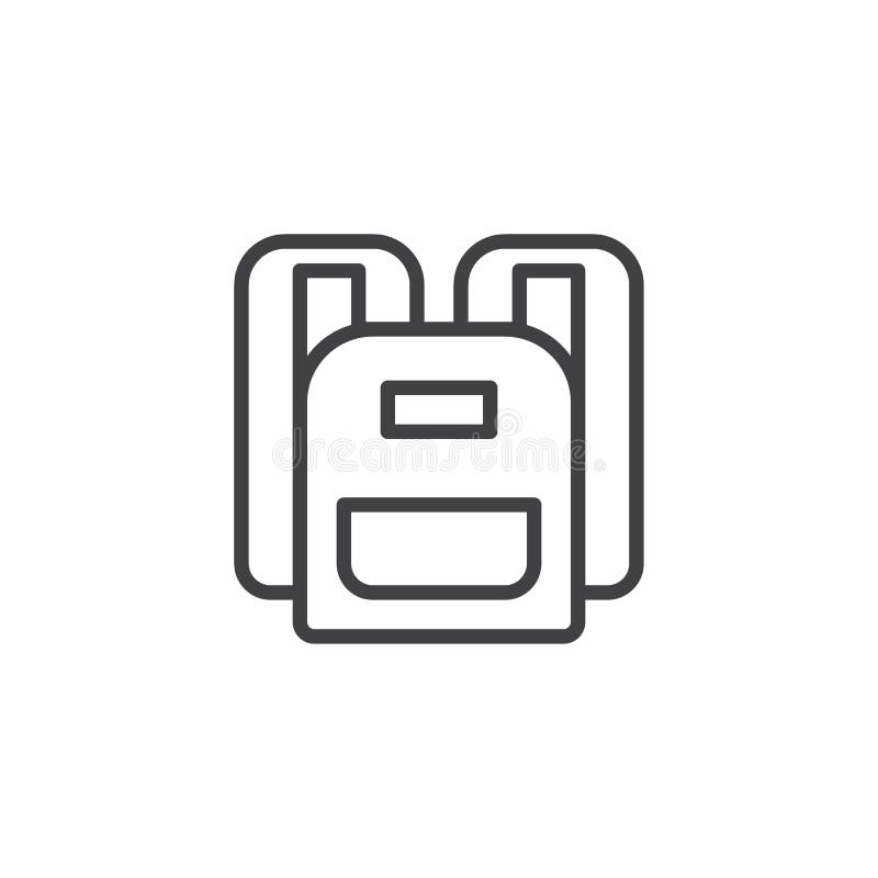 Backpack outline icon stock vector. Illustration of single - 126606813