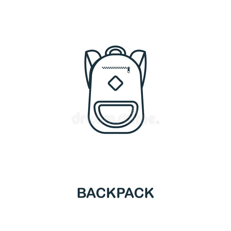 Backpack Outline Icon. Creative Design from School Icon Collection ...