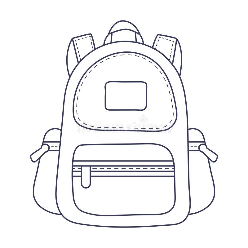 Backpack Outline Icon on the White Background Stock Illustration ...