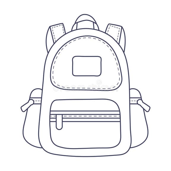 Backpack Outline Icon on the White Background Stock Illustration ...