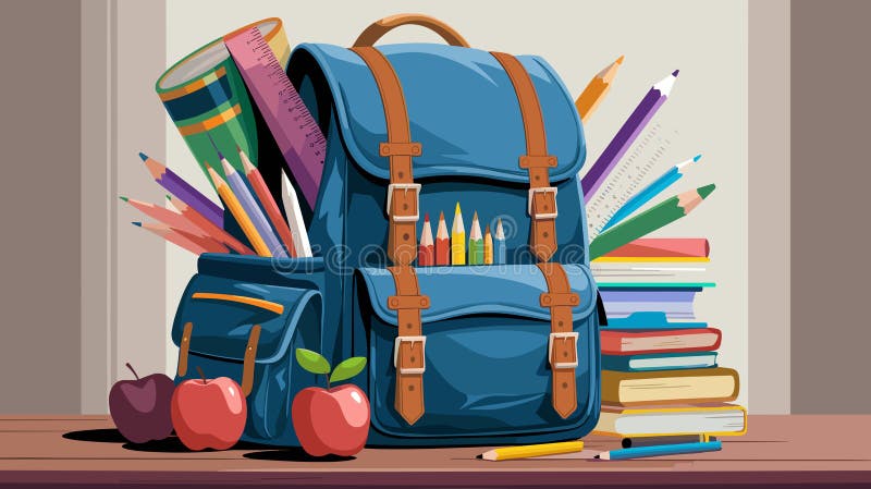 A Backpack Overflowing with School Supplies, Symbolizing New Knowledge ...