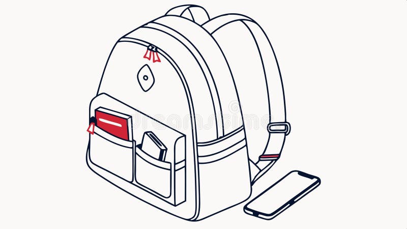 Backpack with Phone in Side Pocket, Travel and Tech Vector Design ...